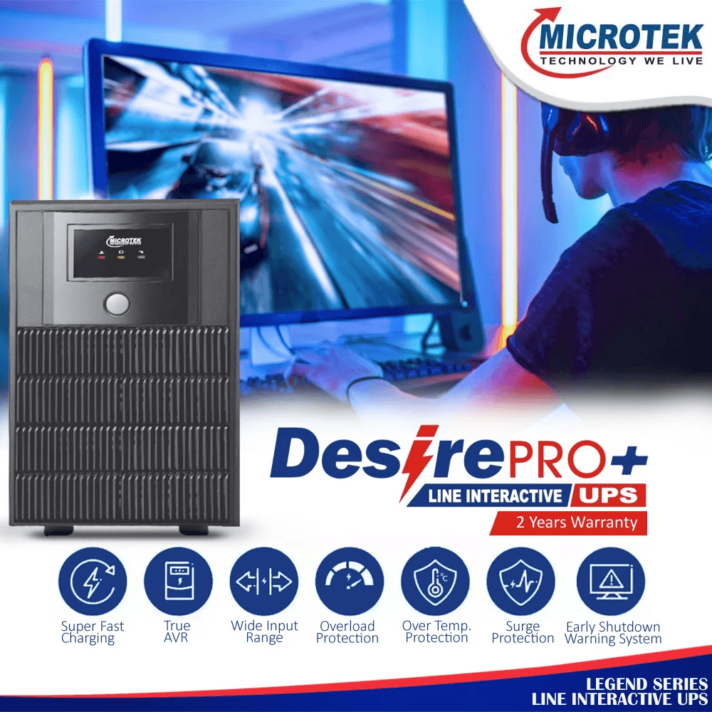 UPS For Computer Desire Pro 1000 - Shop Now| Microtek